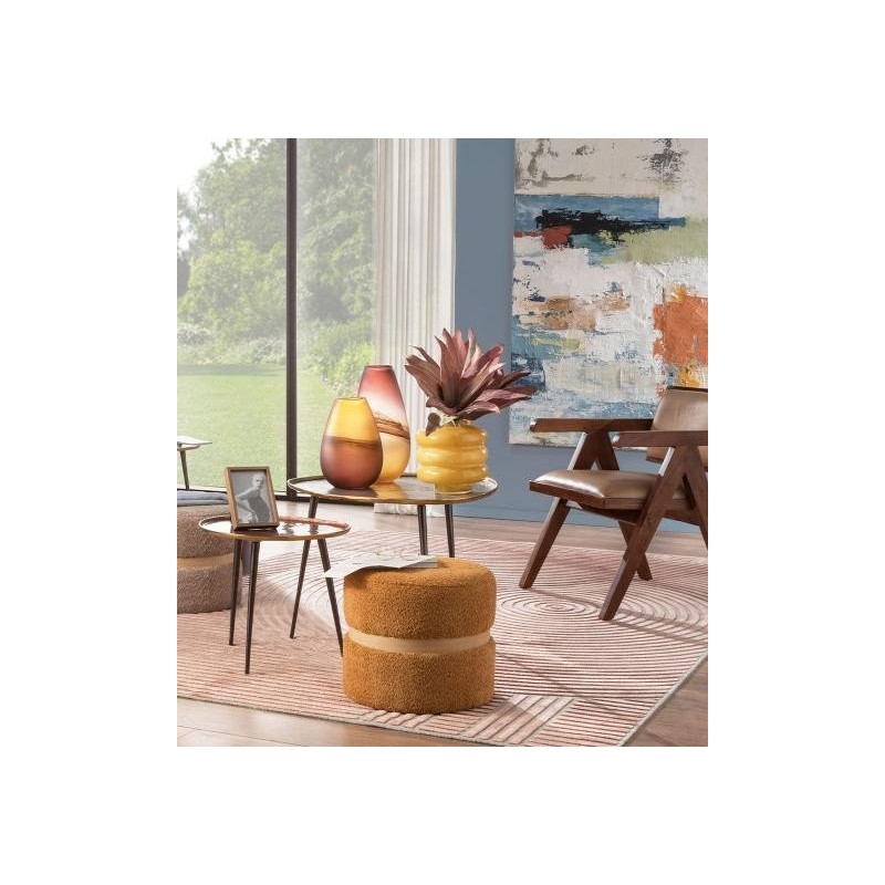 L'Oca Nera vaso elegante e moderno in vetro marrone e ambra H28cm