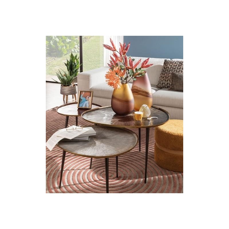 L'Oca Nera vaso elegante e moderno in vetro marrone e ambra H28cm